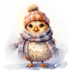 12 Birds Hat Clipart, Christmas Robin, Printable Watercolor Clipart ...