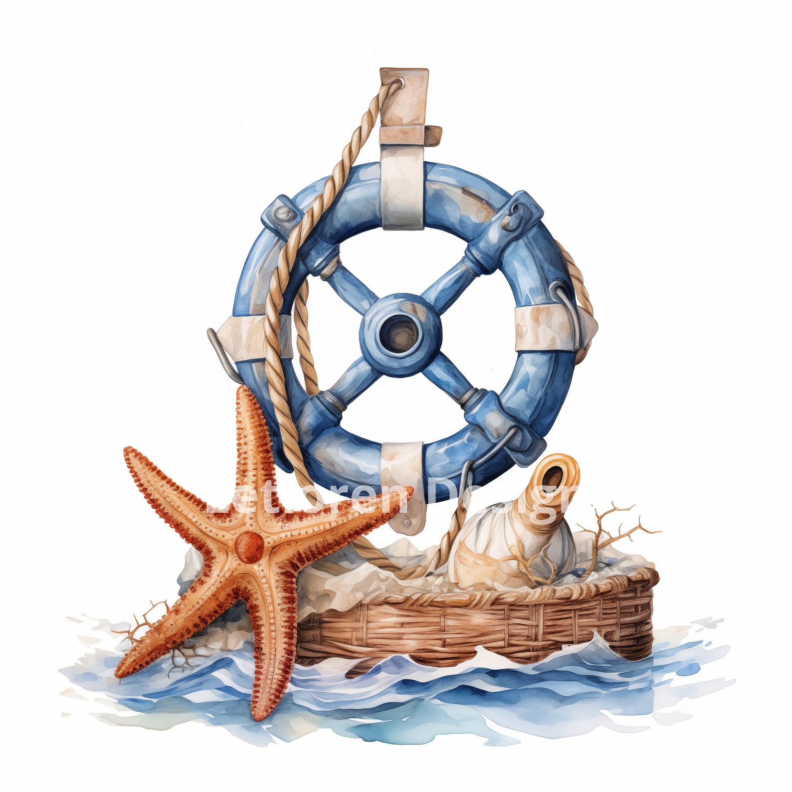 Watercolor Life Preserver Clipart, Set of Life Preserver, 10 High ...