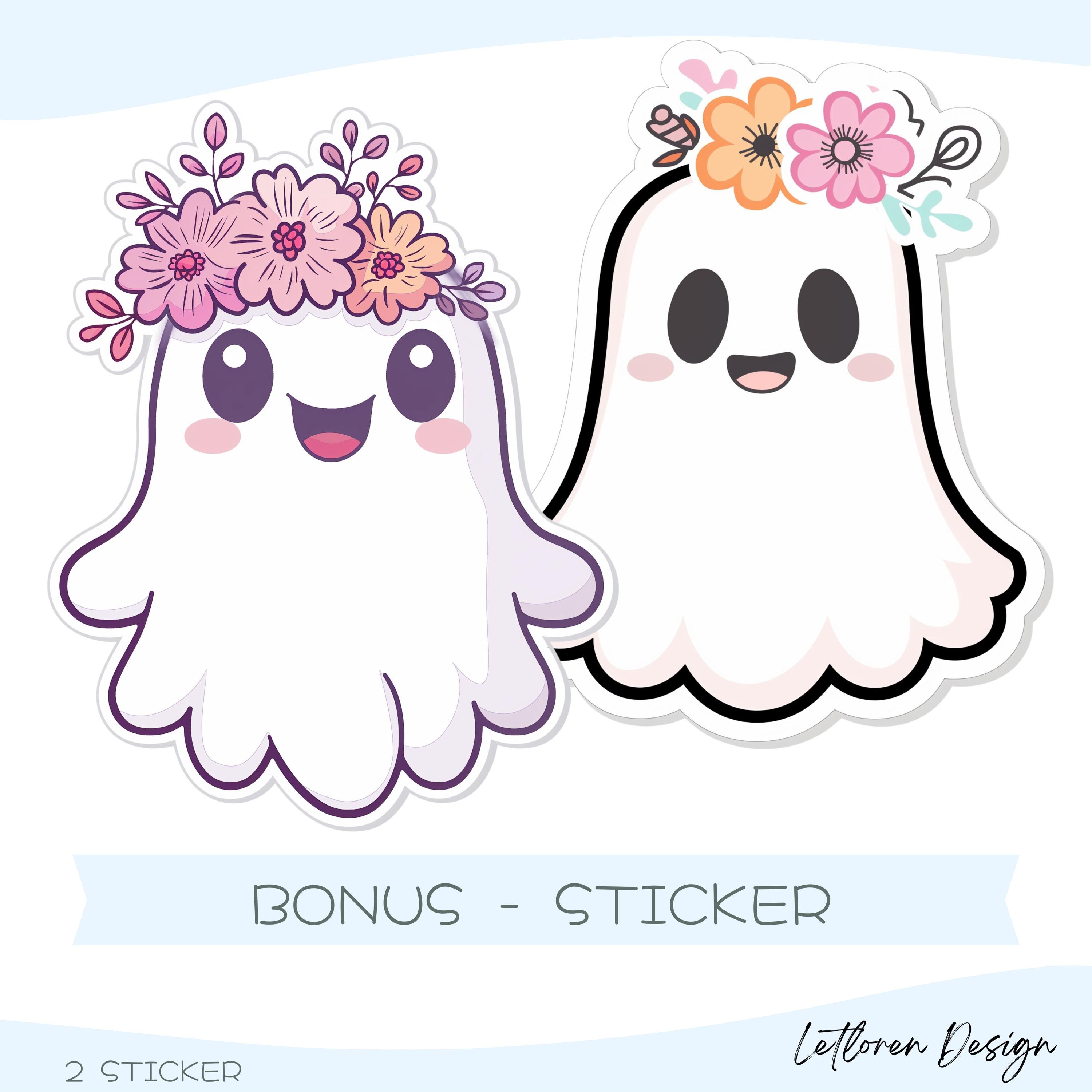 Groovy Retro Flower Ghost Clipart Bundle Halloween Spooky Girly Png ...