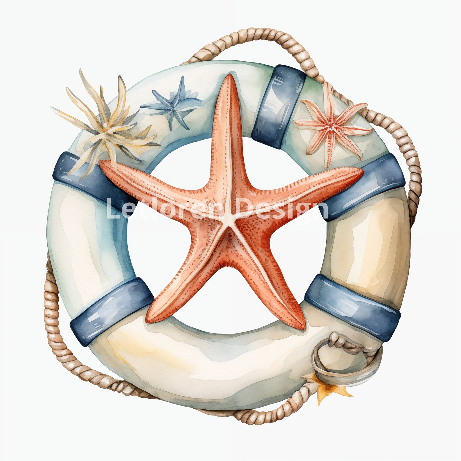 Watercolor Life Preserver Clipart, Set of Life Preserver, 10 High ...