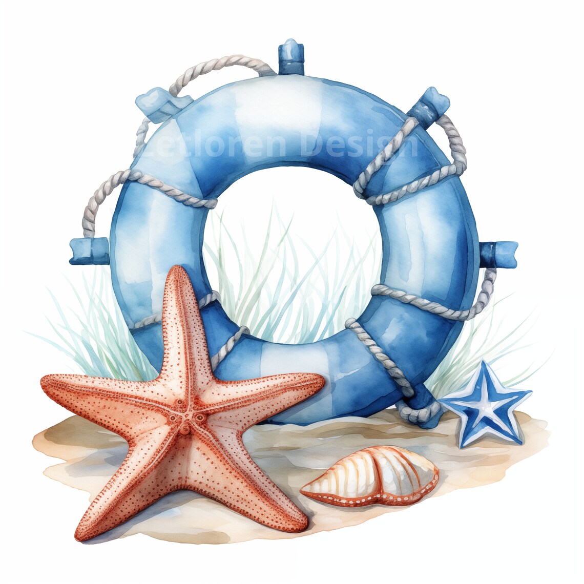 Watercolor Life Preserver Clipart, Set of Life Preserver, 10 High ...