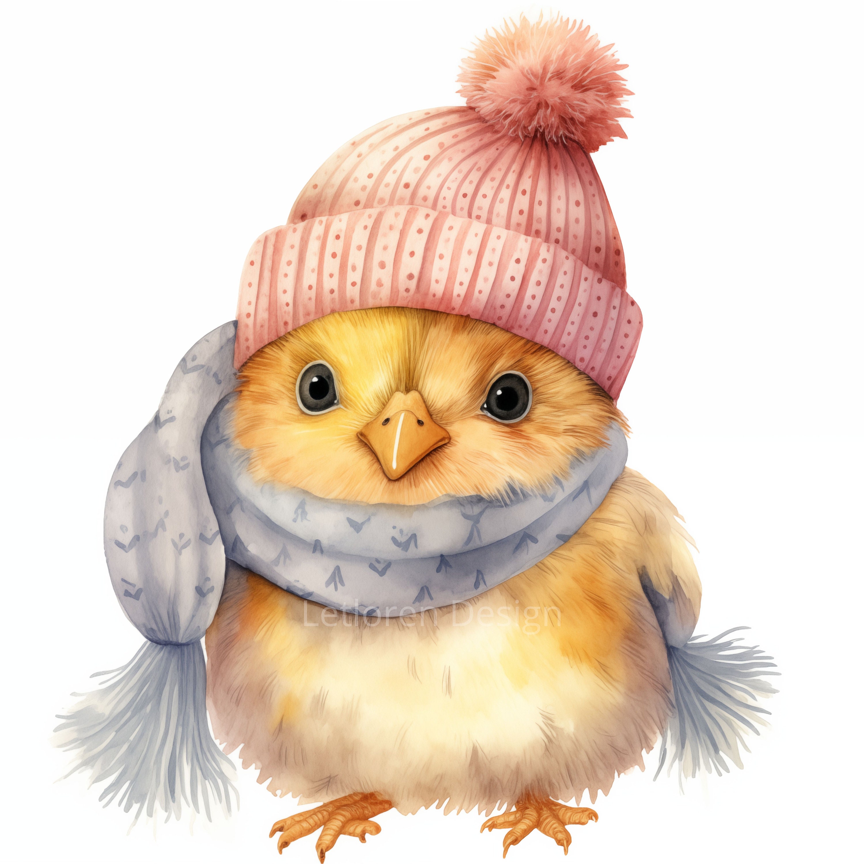 12 Birds Hat Clipart, Winter Bird, Printable Watercolor Clipart, High ...