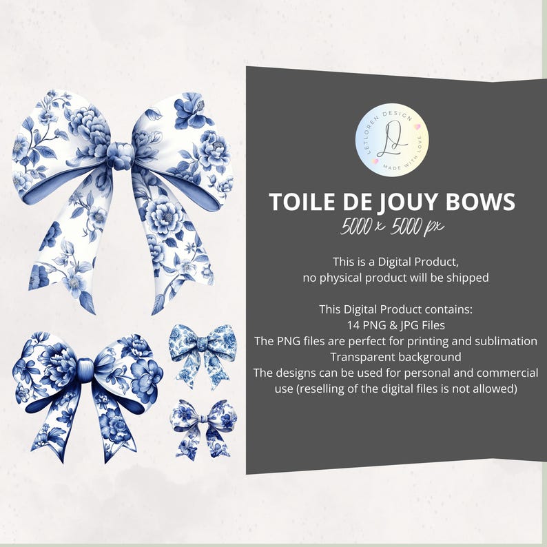 Toile De Jouy Blue Bow Clipart, Coquette Bow, Navy Blue Bow, Cute Blue ...