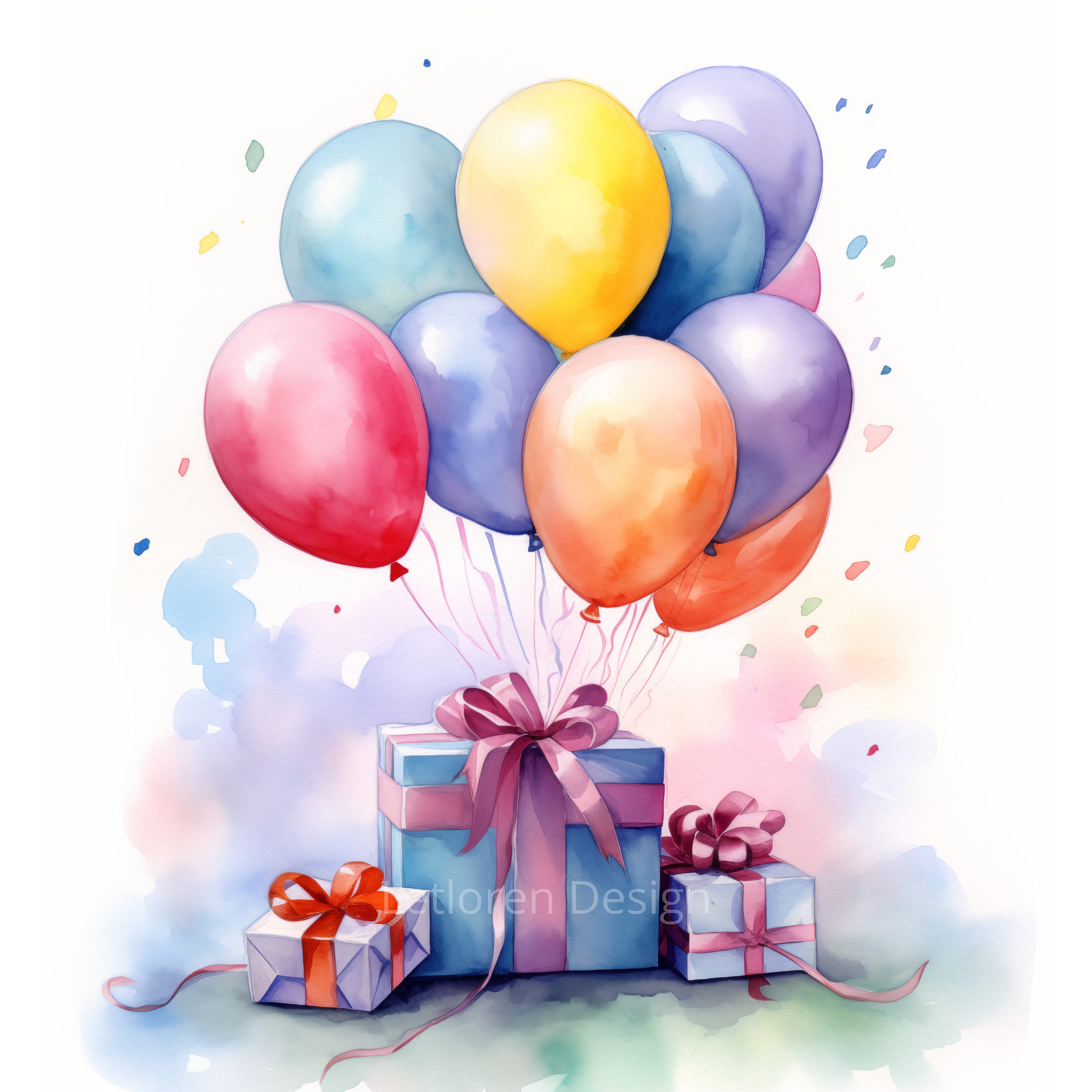 Birthday GIFTS Clipart Bundle - 10 High Quality Jpgs - Digital ...