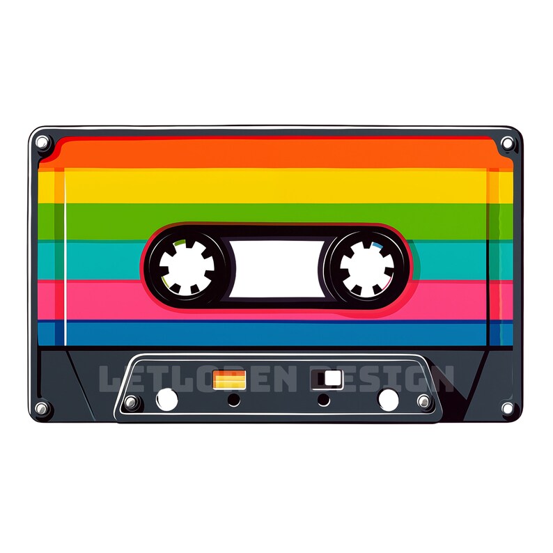 Cassette Tapes Clipart, Cassette Clip Art, 80s' Retro, Compact Tapes ...