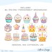 84 Kawaii Birthday Clipart Bundle | Cute Balloons, Confetti, Cakes, and ...
