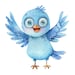 19 Cute Blue Birds Clipart, Funny Birds, Digital Clipart, Watercolor ...