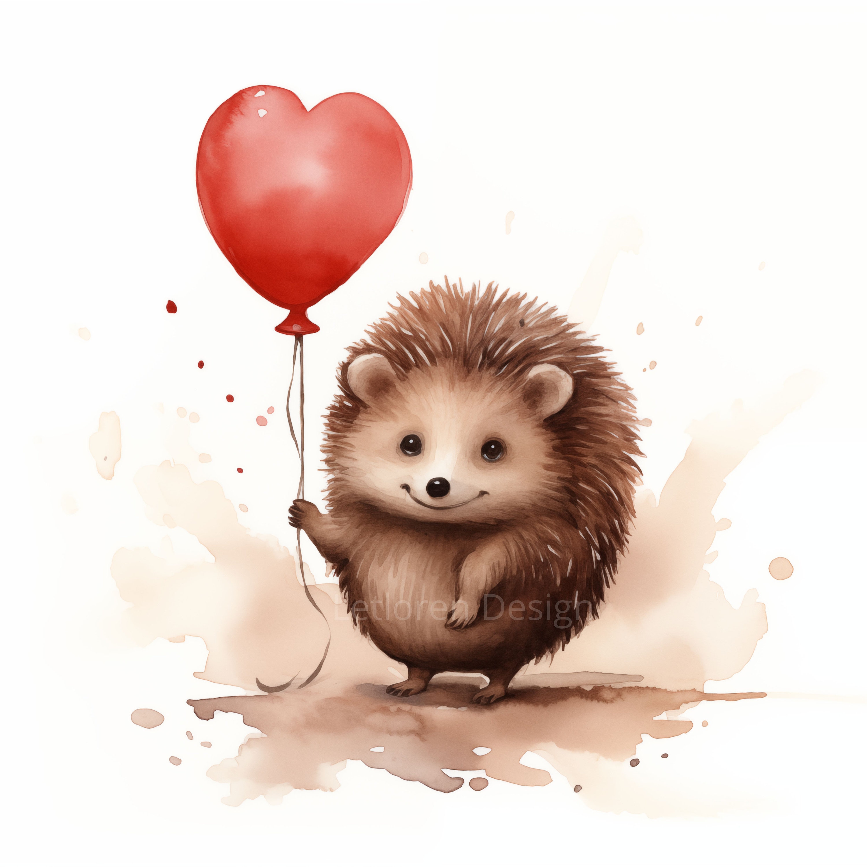 Valentine Hedgehog, Clipart Bundle, 11 High Quality JPG, Digital ...