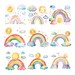 21 Sun and Rainbow Clipart Bundle, Nursery Watercolor Art, High-quality ...