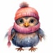 12 Birds Hat Clipart, Winter Bird, Printable Watercolor Clipart, High ...