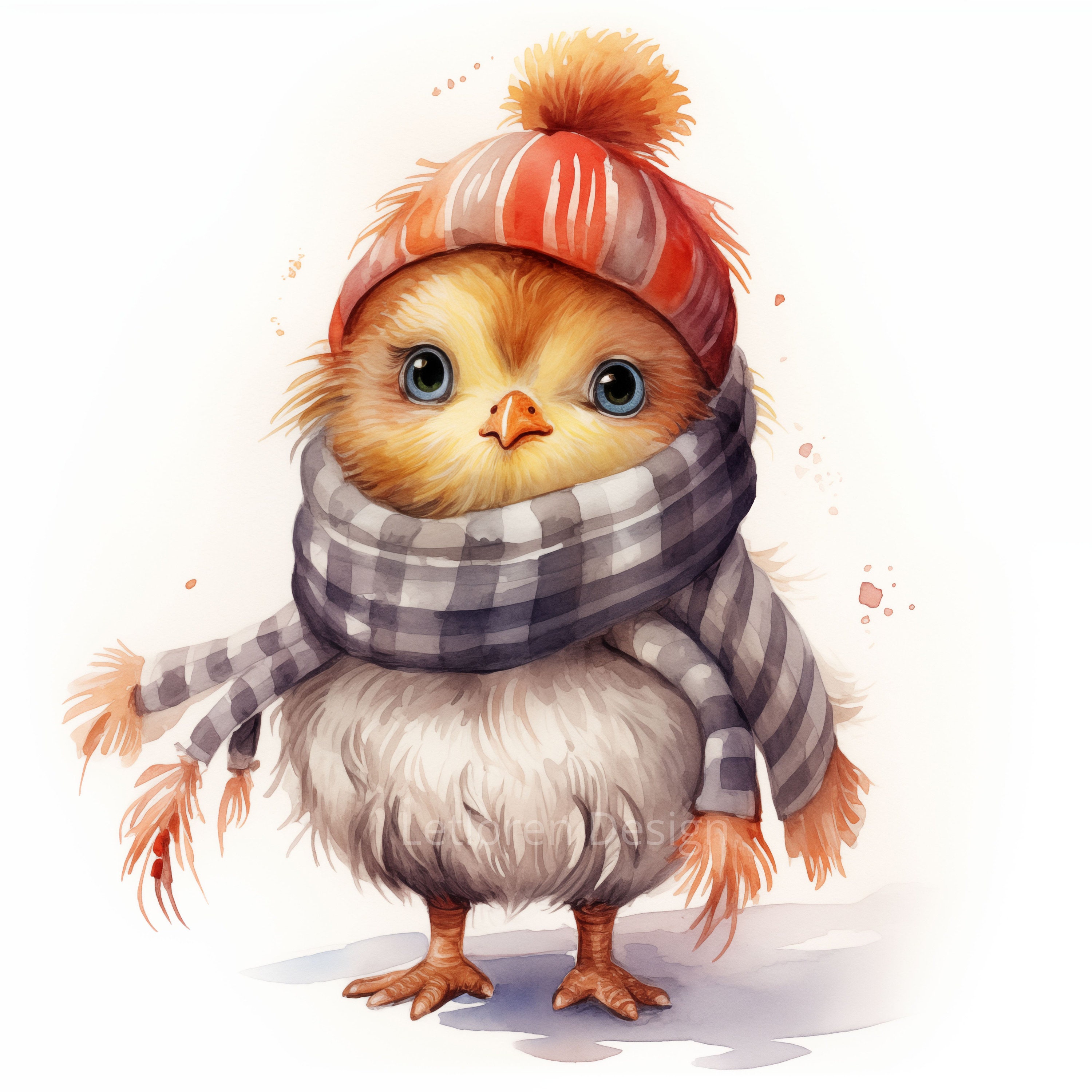 12 Birds Hat Clipart, Winter Bird, Printable Watercolor Clipart, High ...