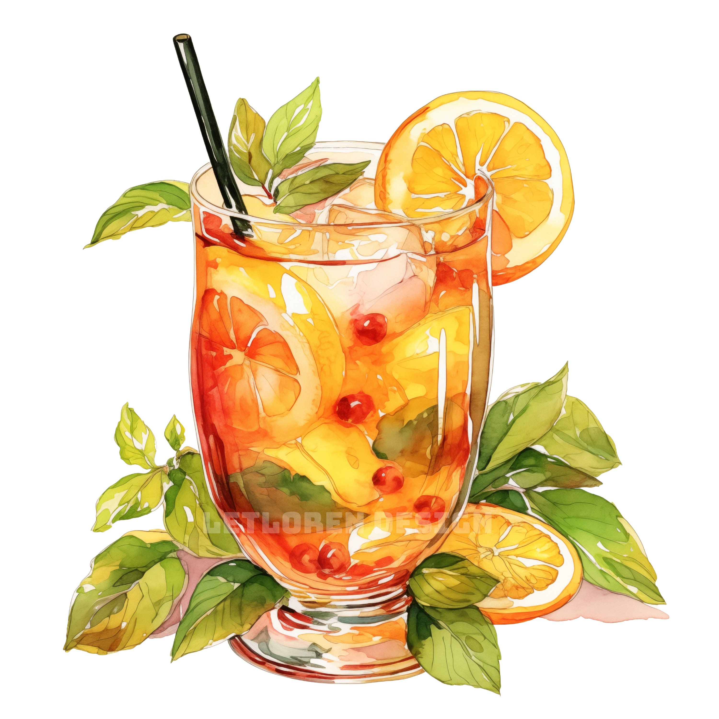 Watercolor Cocktails Clipart, Cocktail PNG, Summer Drinks PNG ...
