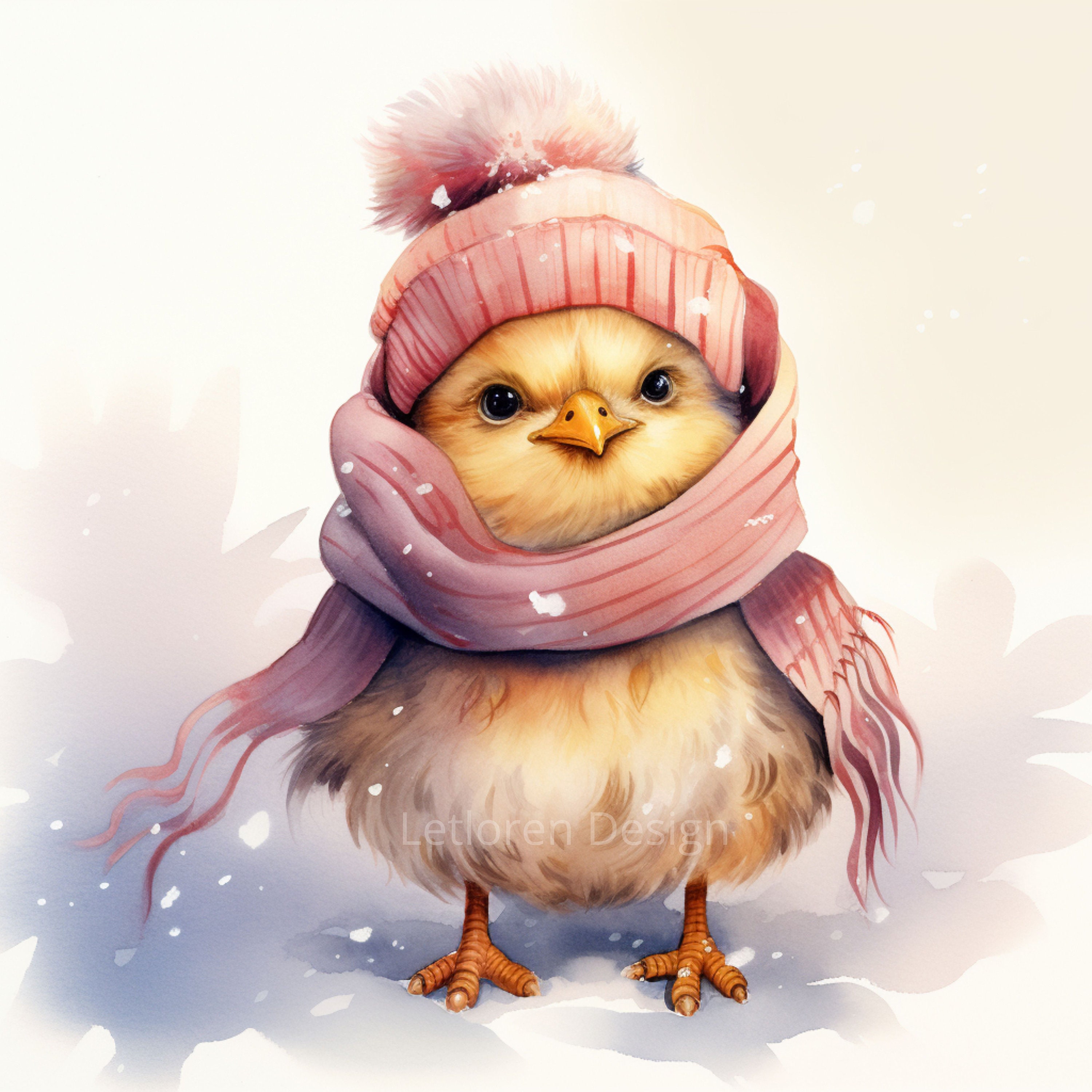 12 Birds Hat Clipart, Winter Bird, Printable Watercolor Clipart, High ...