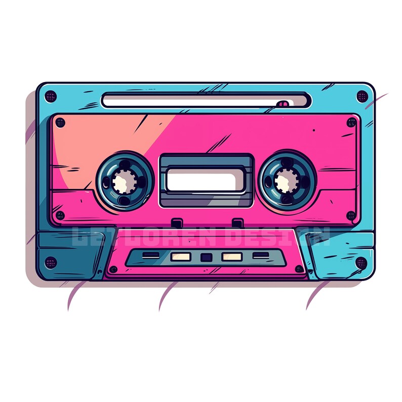 Cassette Tapes Clipart, Cassette Clip Art, 80s' Retro, Compact Tapes ...