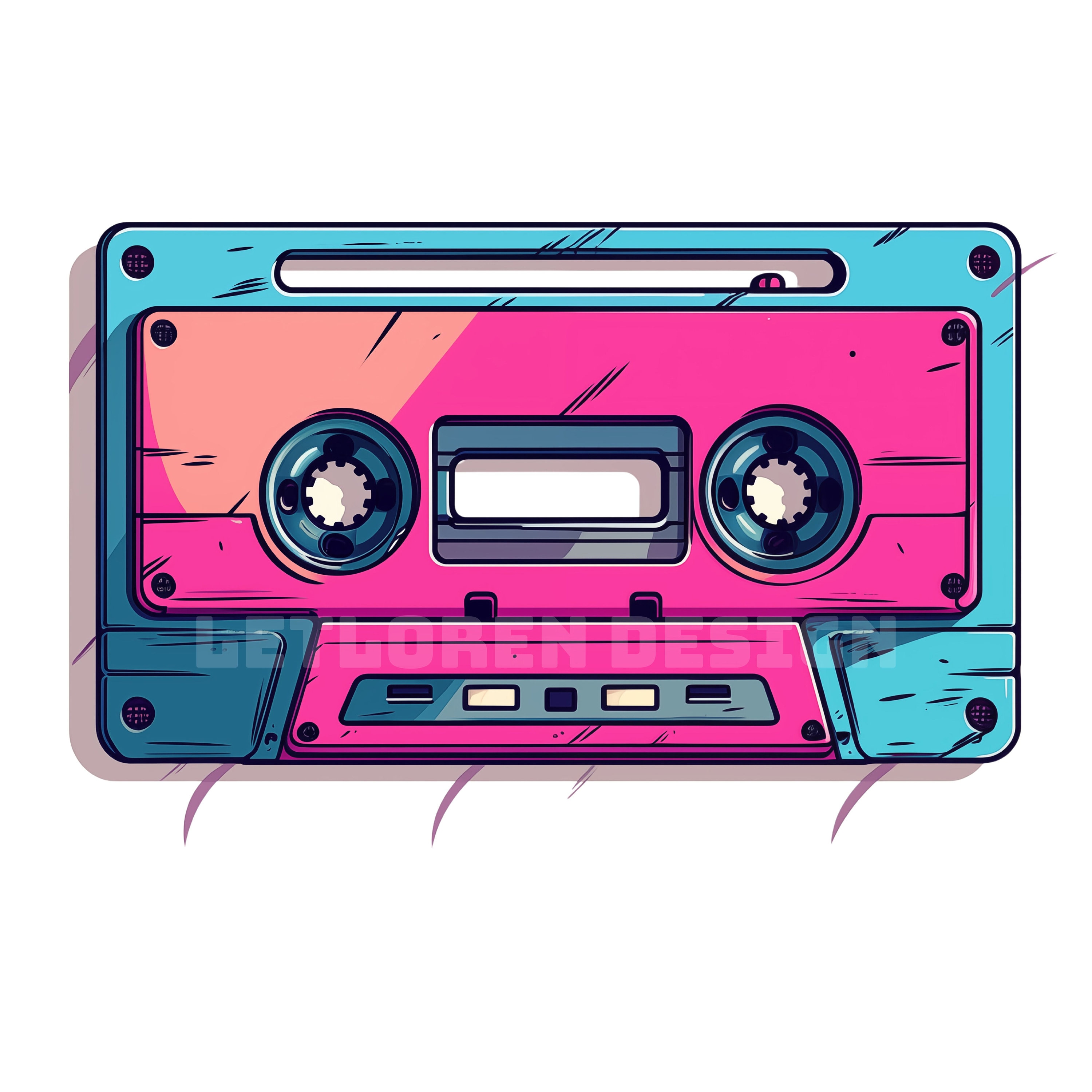 Cassette Tapes Clipart, Cassette Clip Art, 80s' Retro, Compact Tapes ...