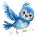 19 Cute Blue Birds Clipart, Funny Birds, Digital Clipart, Watercolor ...