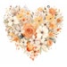 Watercolor Heart Flowers Clipart, 12 High Quality Heart Flowers Jpgs ...