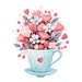 Cute Valentine Coffee Watercolor Clipart, Valentine's Day Graphics ...