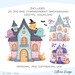 Kawaii Halloween Haunted House Clipart Bundle | Cute Spooky Houses PNG ...