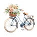 Floral Bicycles Clipart Set, 12 Vintage Bikes With Flowers Png, Wedding ...