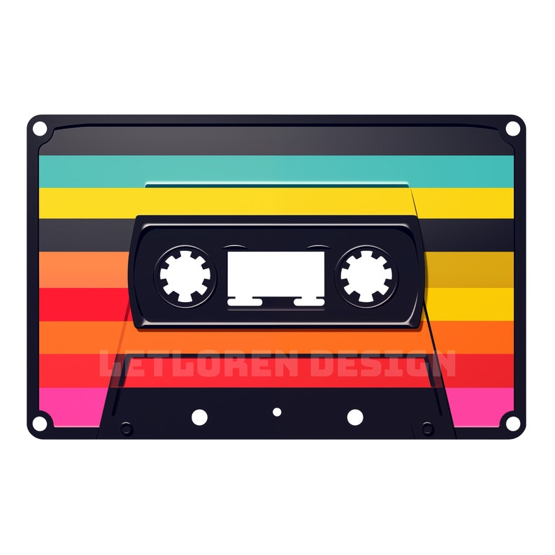Cassette Tapes Clipart, Cassette Clip Art, 80s' Retro, Compact Tapes ...