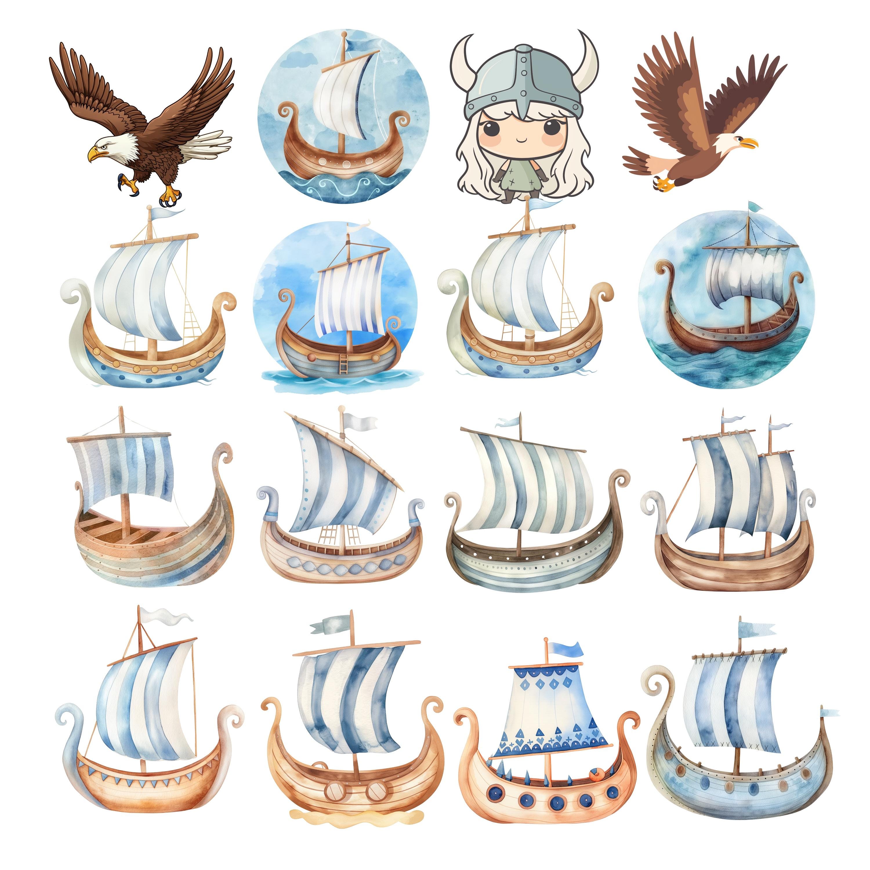 Viking Clipart Bundle, Vikings Clip Art, Nordic Knight, Norsemen PNG ...