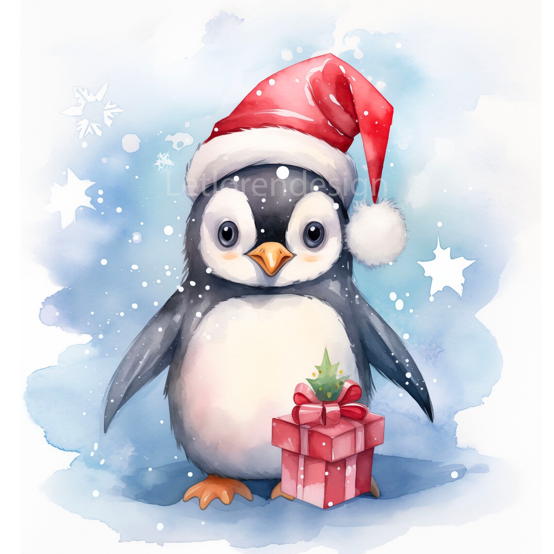 Christmas Penguin Clipart Bundle 10 High Quality JPG Digital Downloads ...