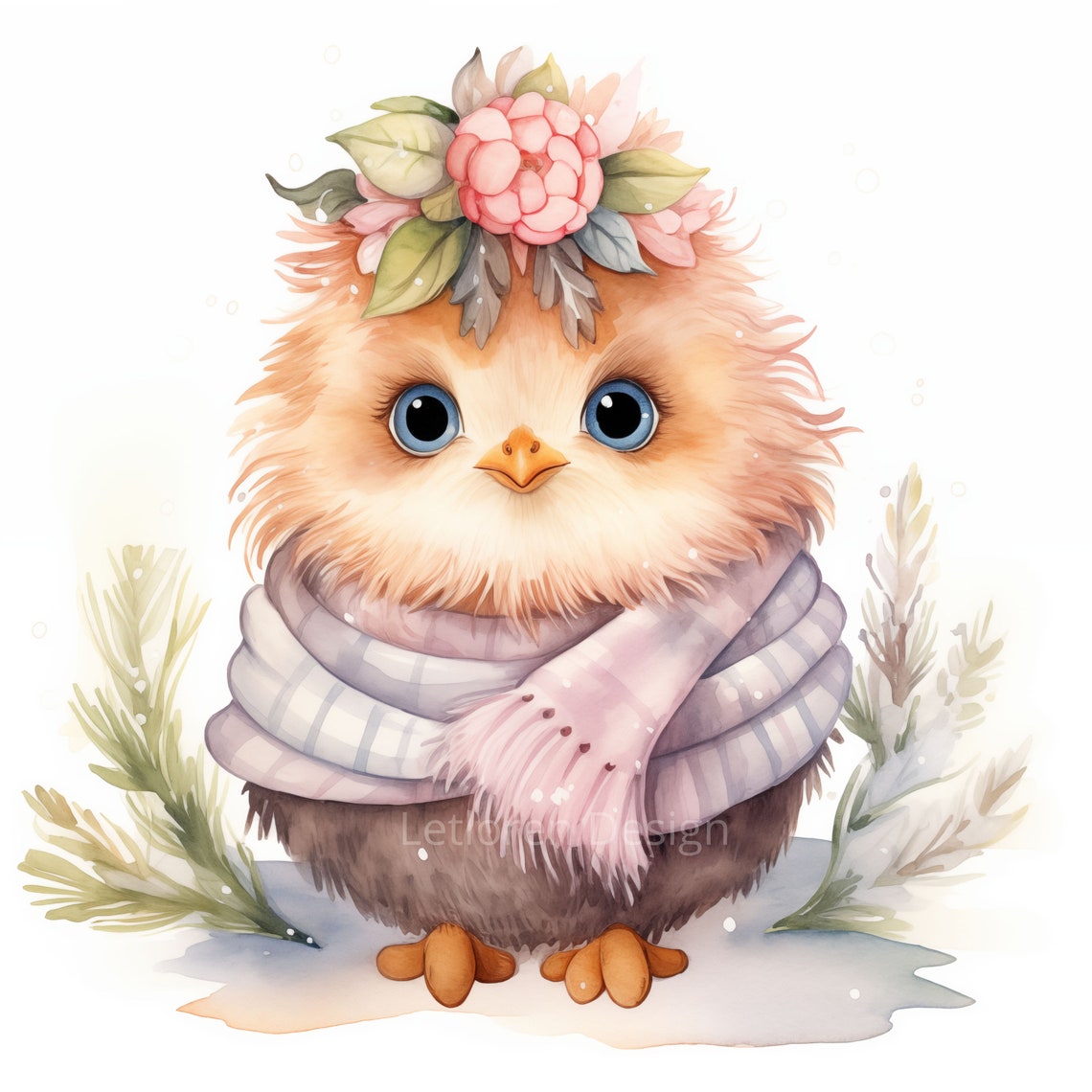 12 Birds Hat Clipart, Winter Bird, Printable Watercolor Clipart, High ...