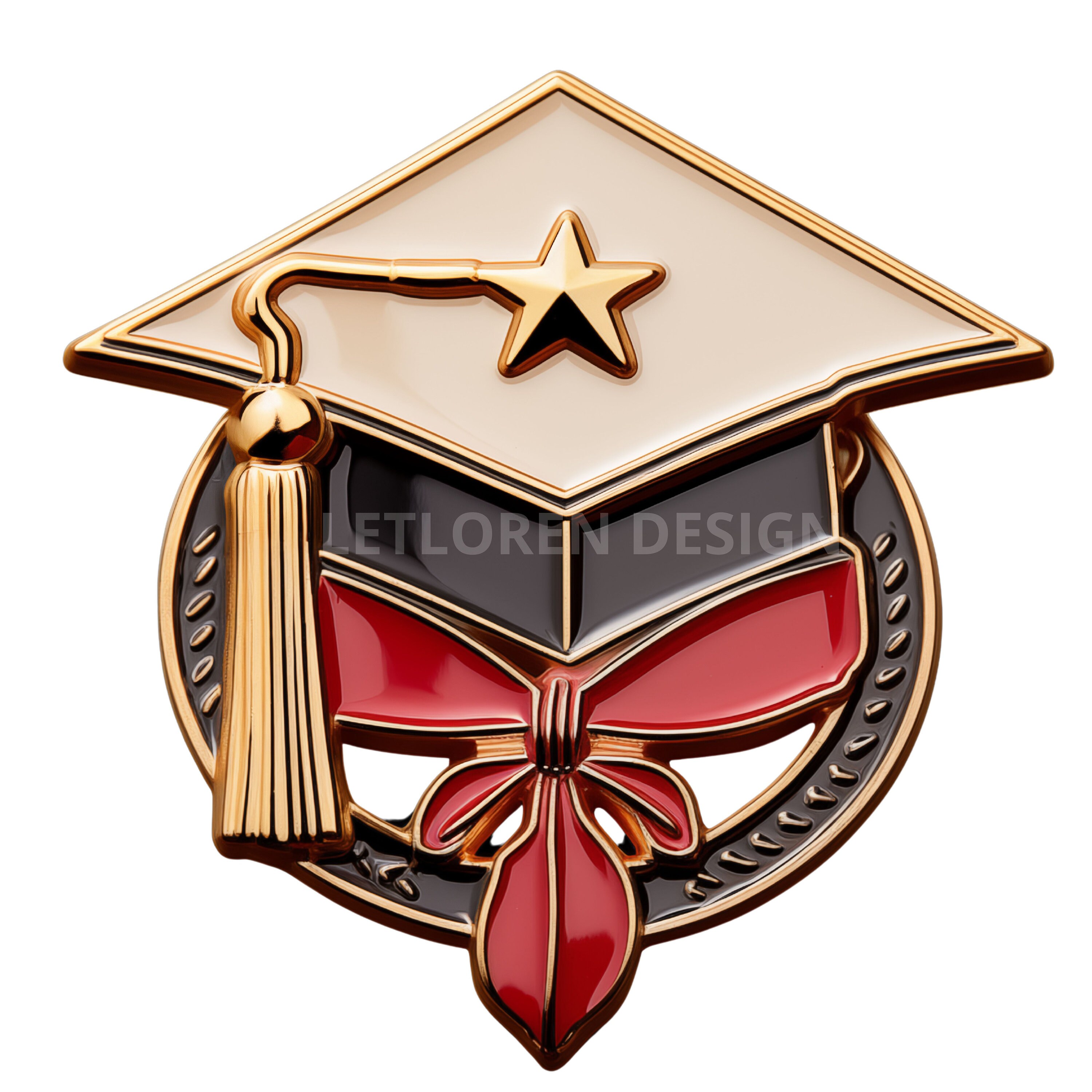 Golden Graduation Badge PNG, High Quality PNG, Graduation Hat PNG, Logo ...