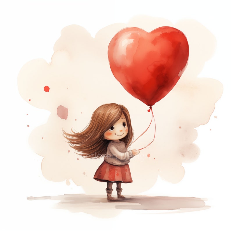 Valentine Children, Clipart Bundle, 12 High Quality JPG, Children With ...