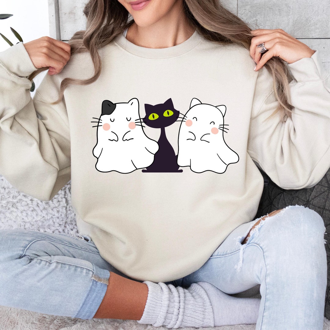 Cute Ghost Cat Png, Retro Halloween Png, Ghost Cat Png, Spooky Season ...