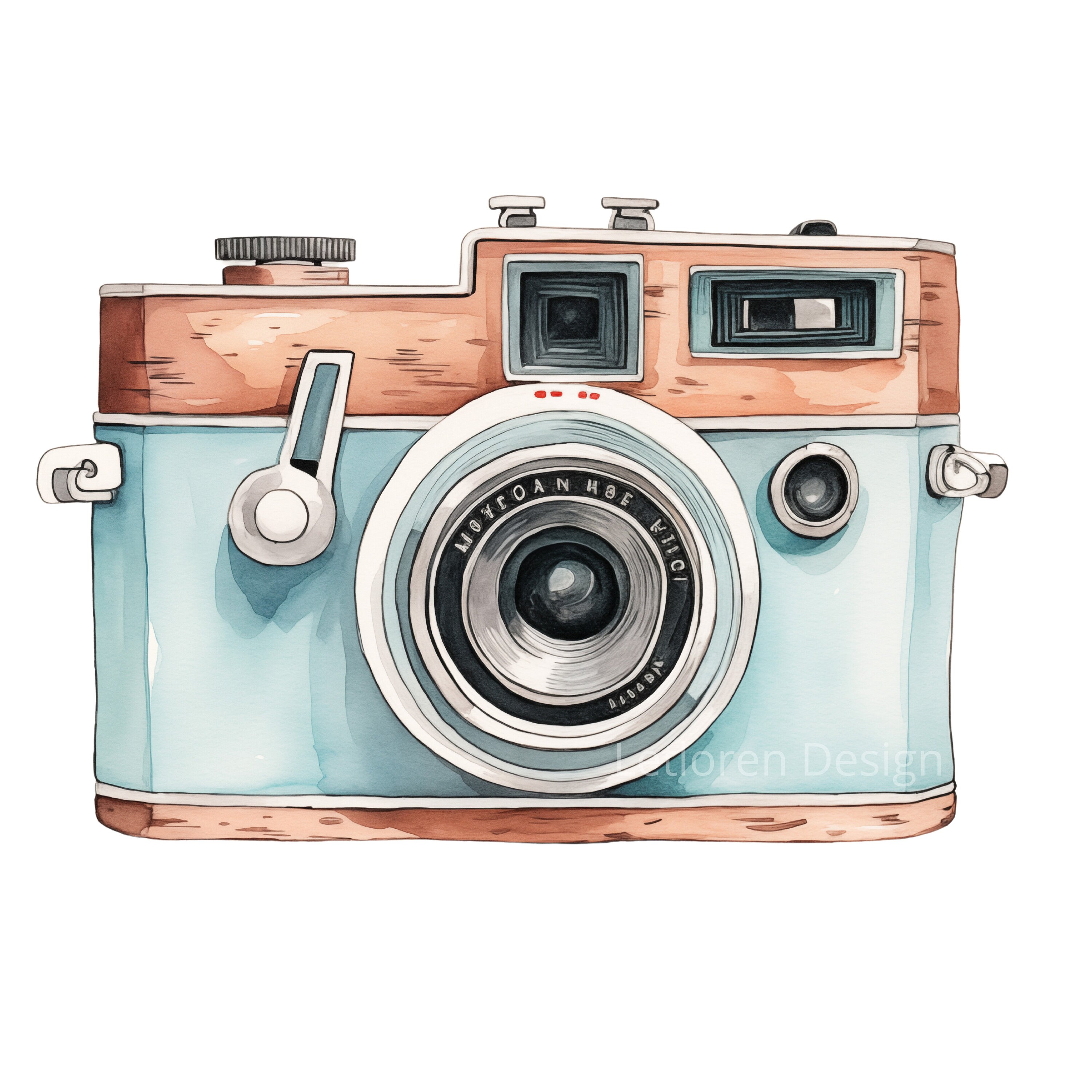 Retro Camera, 10 High Quality Pngs, Camera Artwork, Watercolor Camera ...