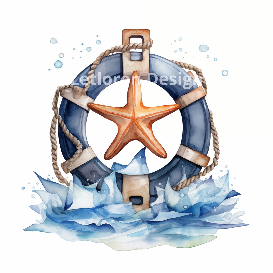 Watercolor Life Preserver Clipart, Set of Life Preserver, 10 High ...