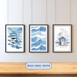 10 Ocean Theme Posters - Coastal Beach House Decor, Nursery Wall Art ...