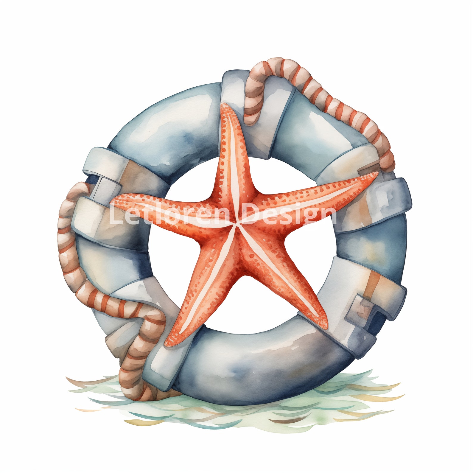 Watercolor Life Preserver Clipart, Set of Life Preserver, 10 High ...