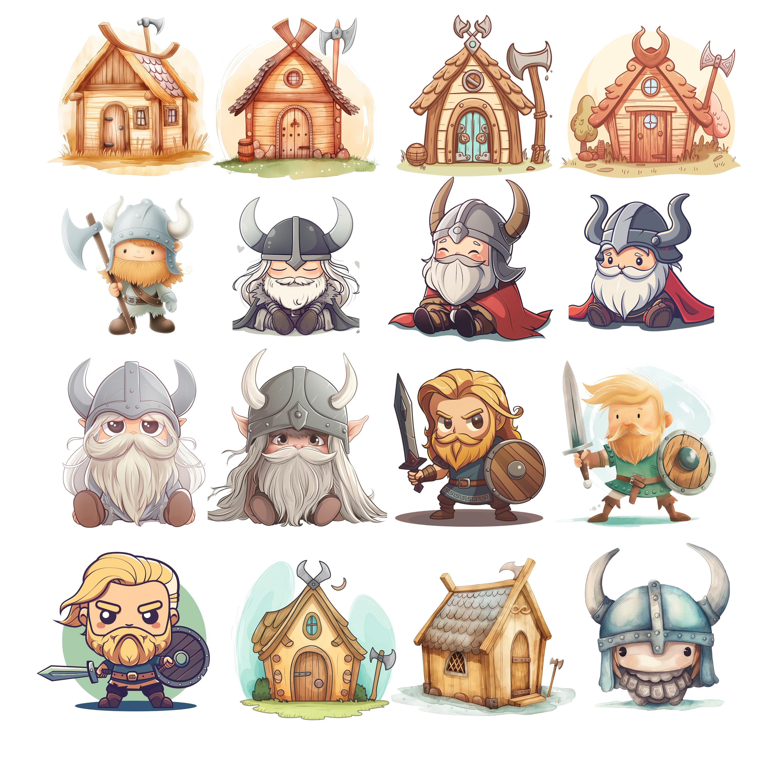 Viking Clipart Bundle, Vikings Clip Art, Nordic Knight, Norsemen PNG ...