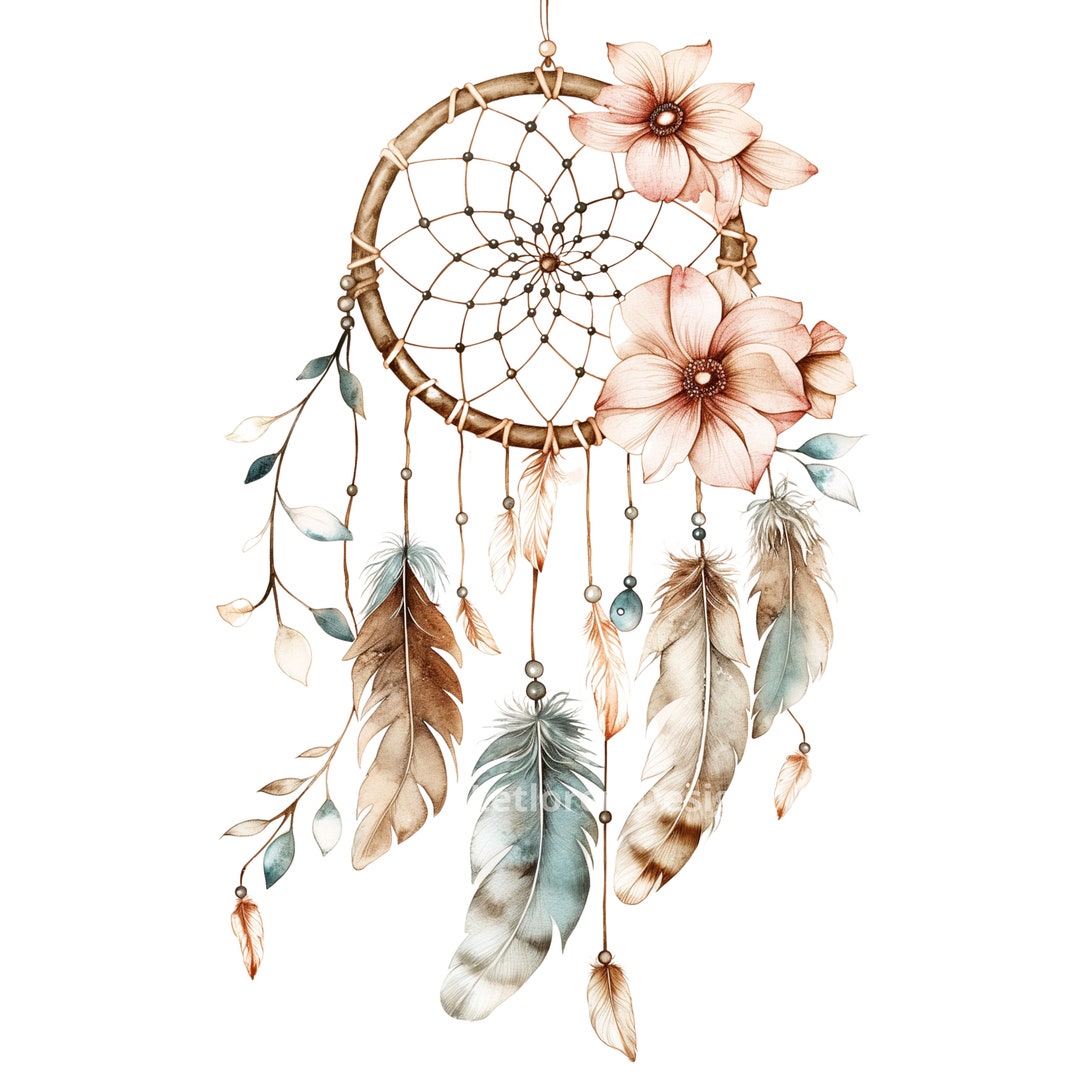 Magical Dreamcatcher Watercolor Clipart Set - 15 High Quality Digital ...