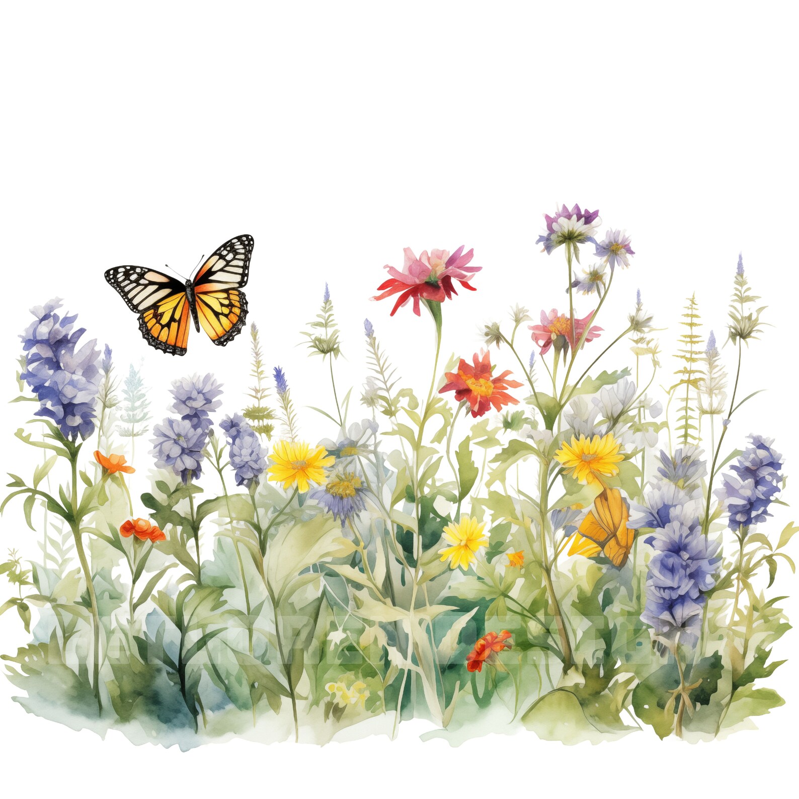 Watercolor Wildflowers PNG, Wildflower Clipart, Watercolor Flowers Png ...