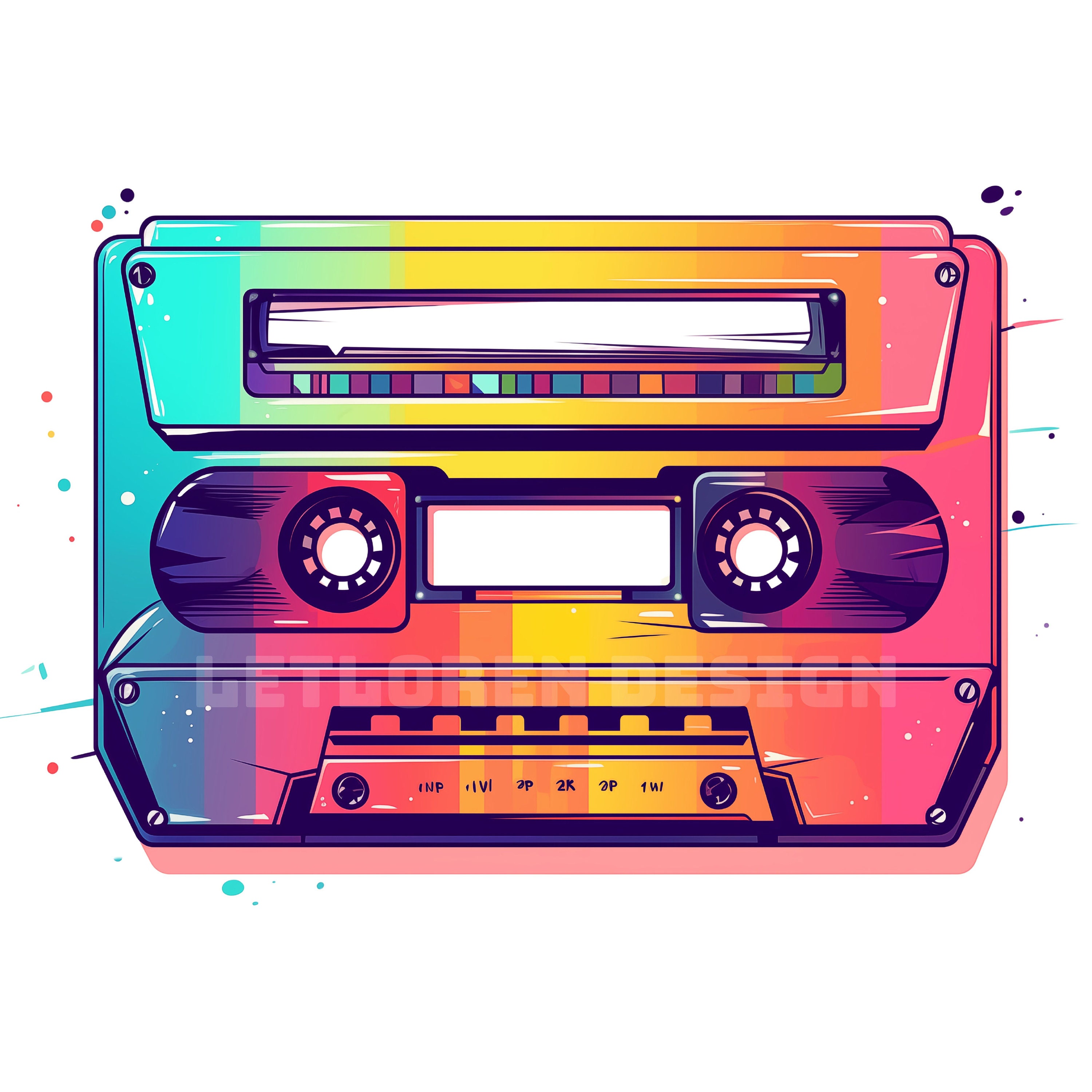 Cassette Tapes Clipart, Cassette Clip Art, 80s' Retro, Compact Tapes ...