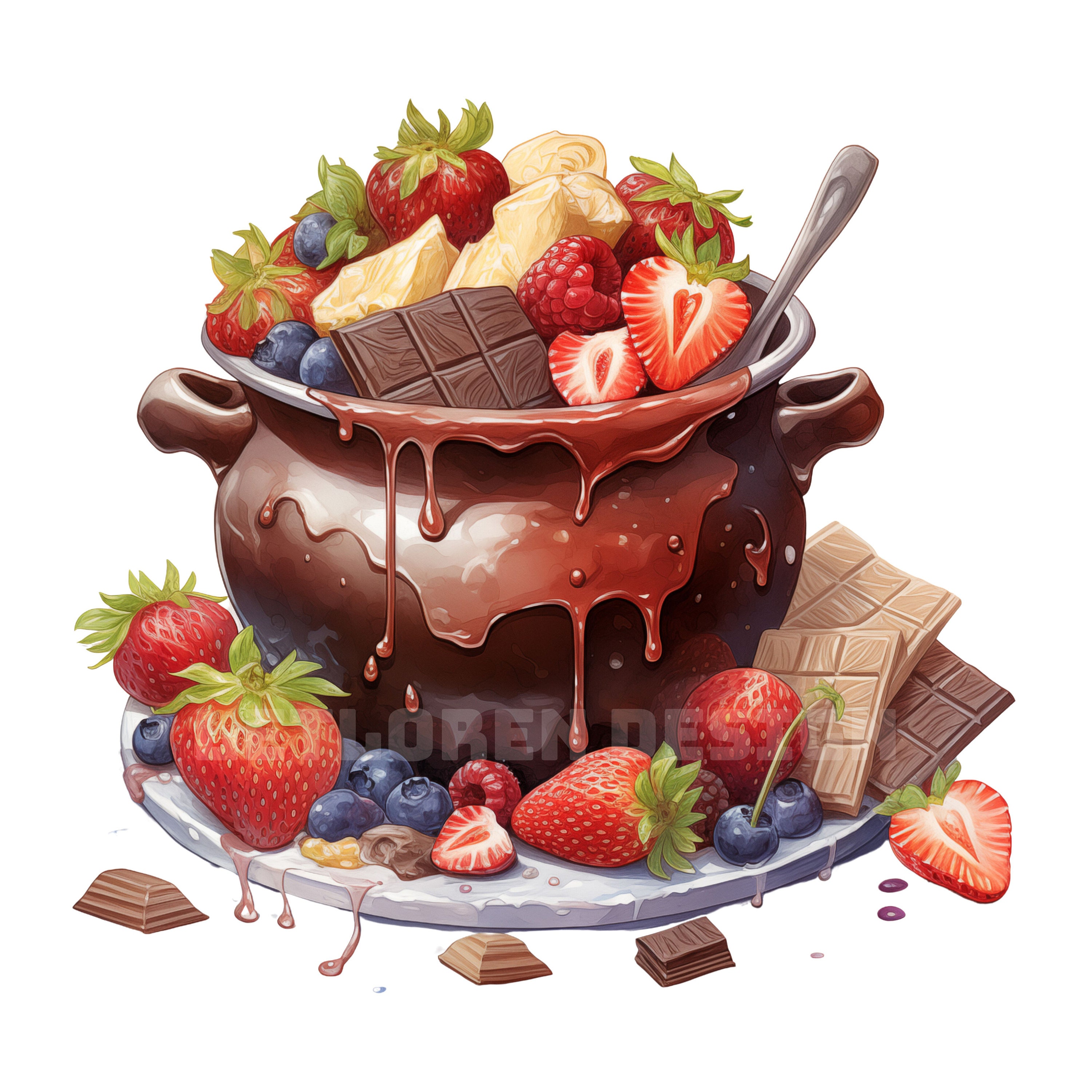 Chocolate Covered Strawberries Clipart PNG, Digital Download ...