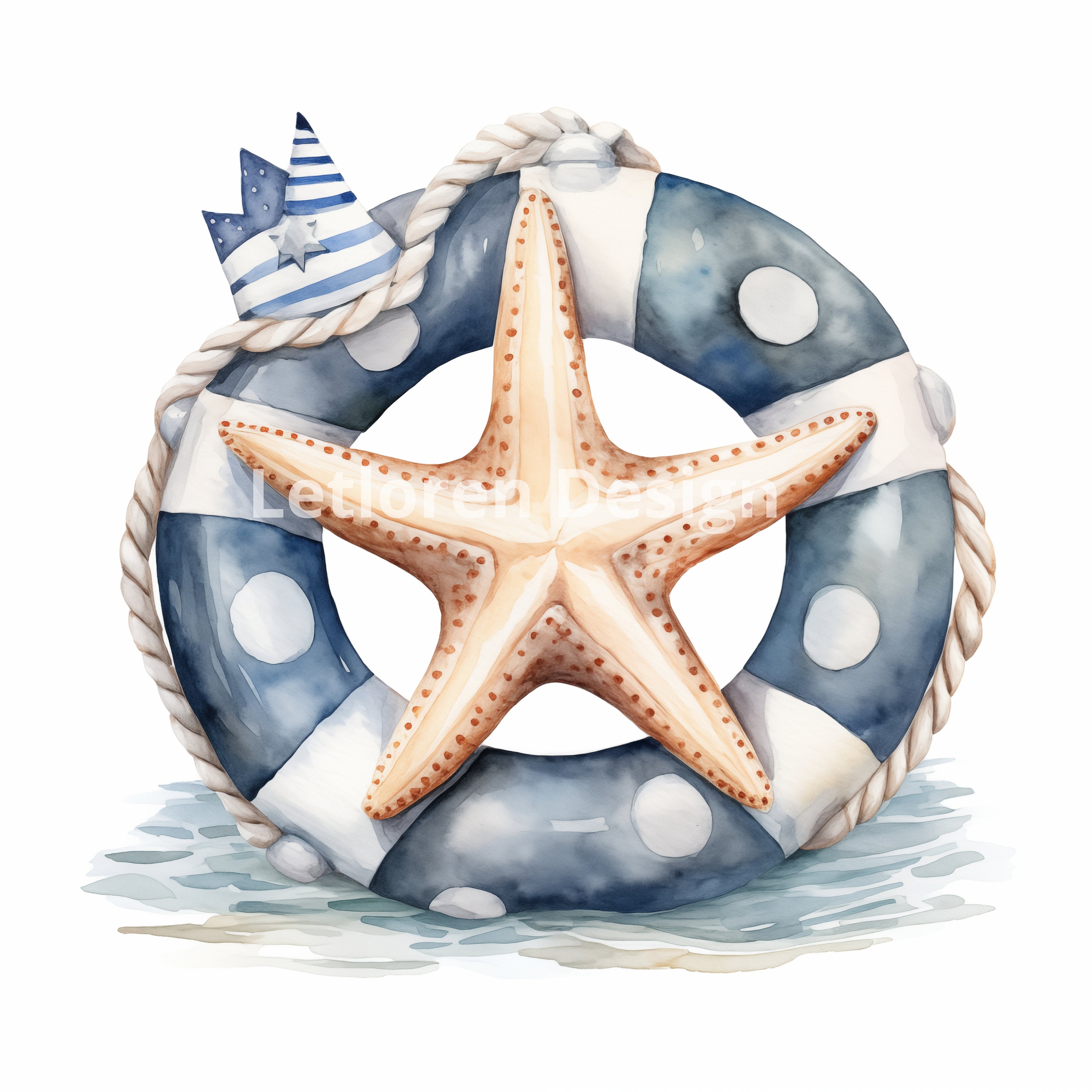 Watercolor Life Preserver Clipart, Set of Life Preserver, 10 High ...