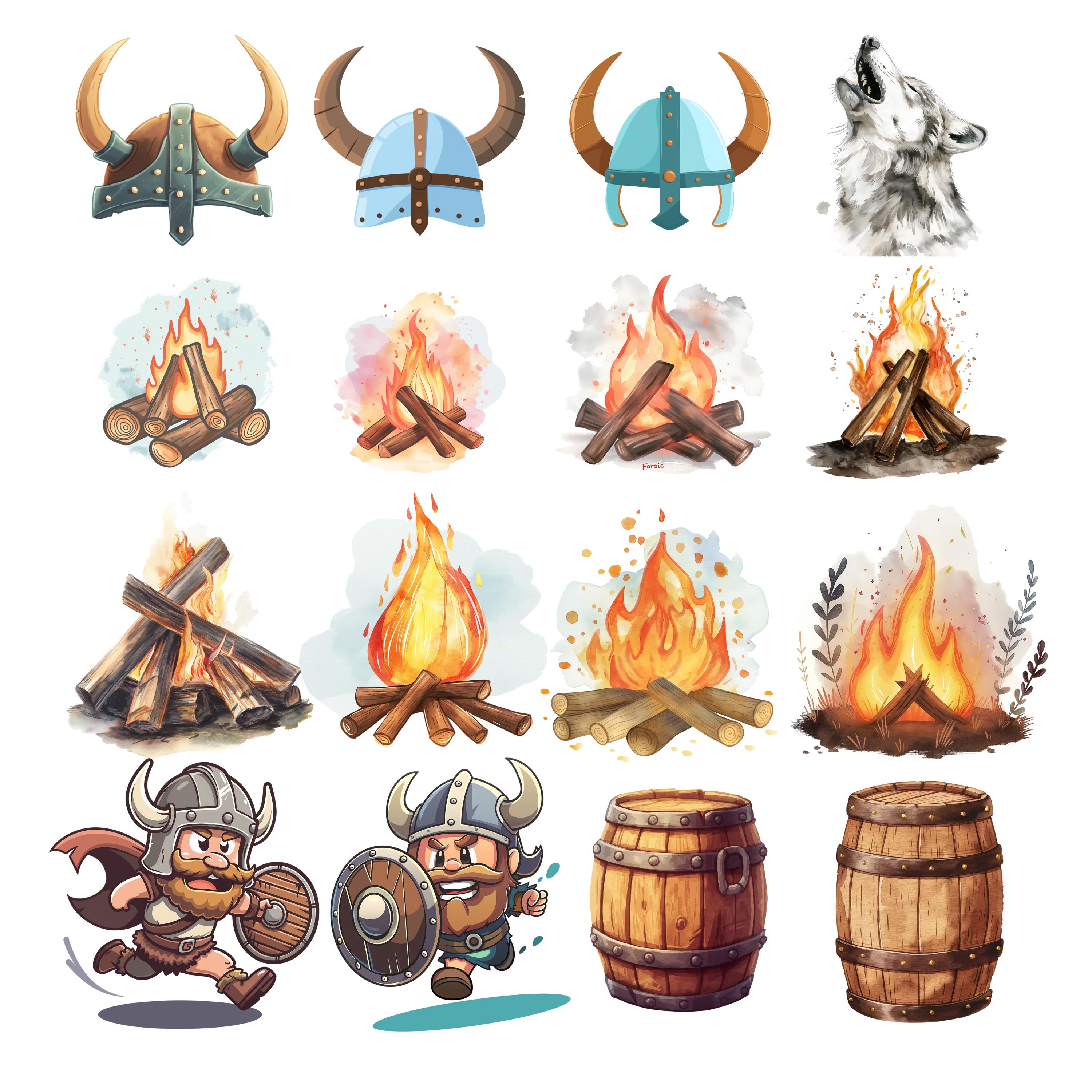 Viking Clipart Bundle, Vikings Clip Art, Nordic Knight, Norsemen PNG ...