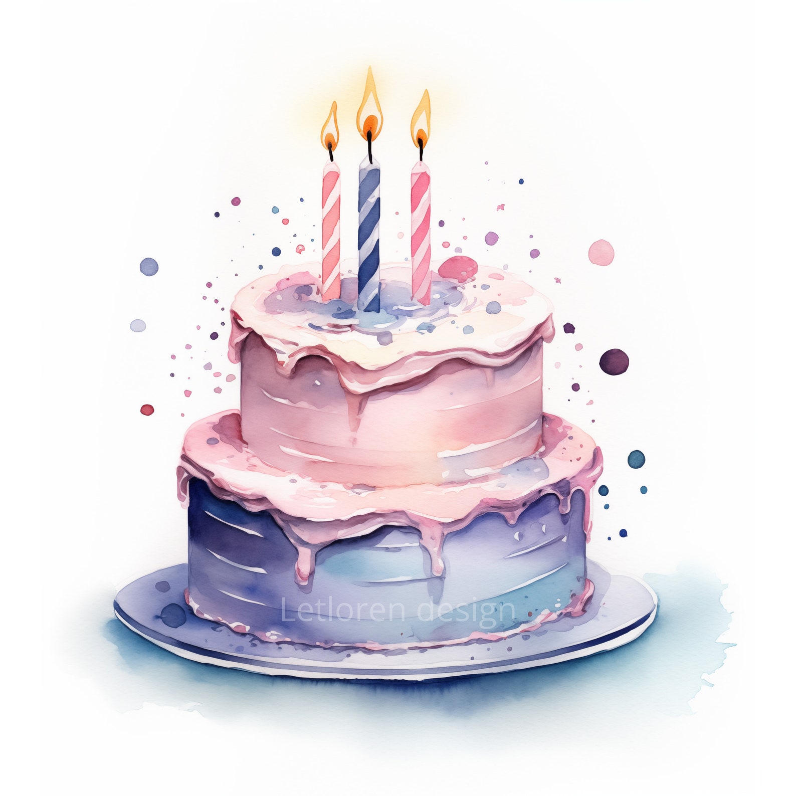 Pastel Birthday Cake Clipart Bundle, 10 High Quality JPG, Pastel ...