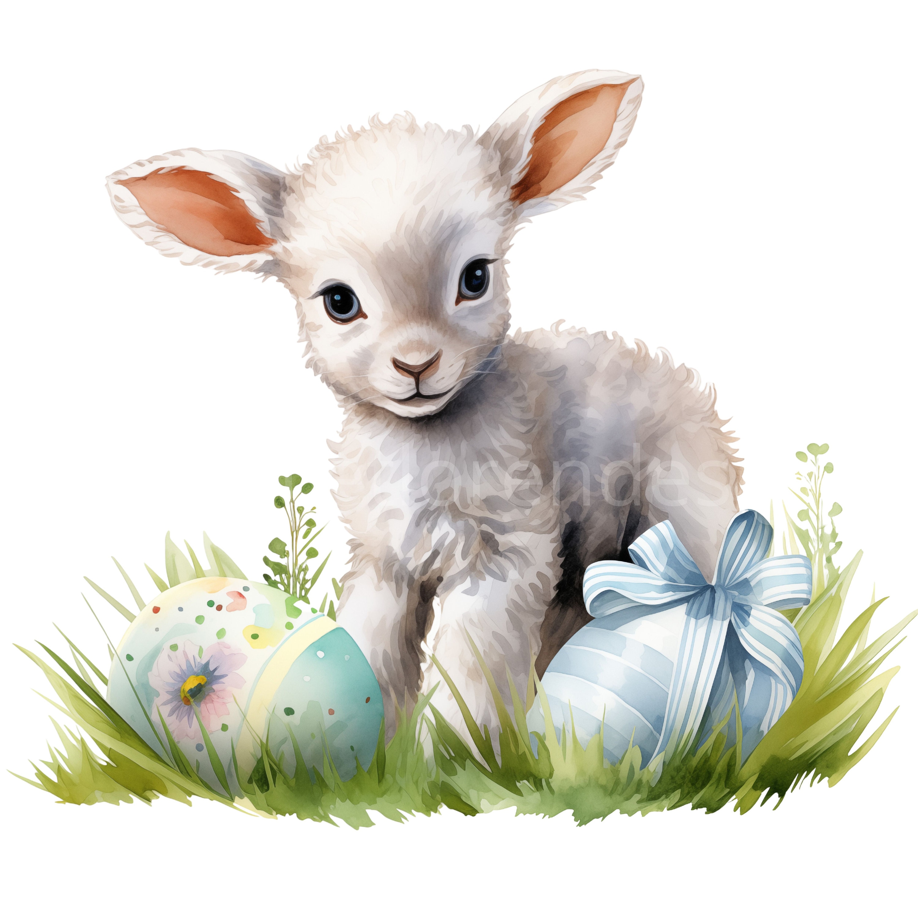 Watercolor Easter Lambs PNG Cute Lamb Clipart Baby Sheep Clipart Spring ...