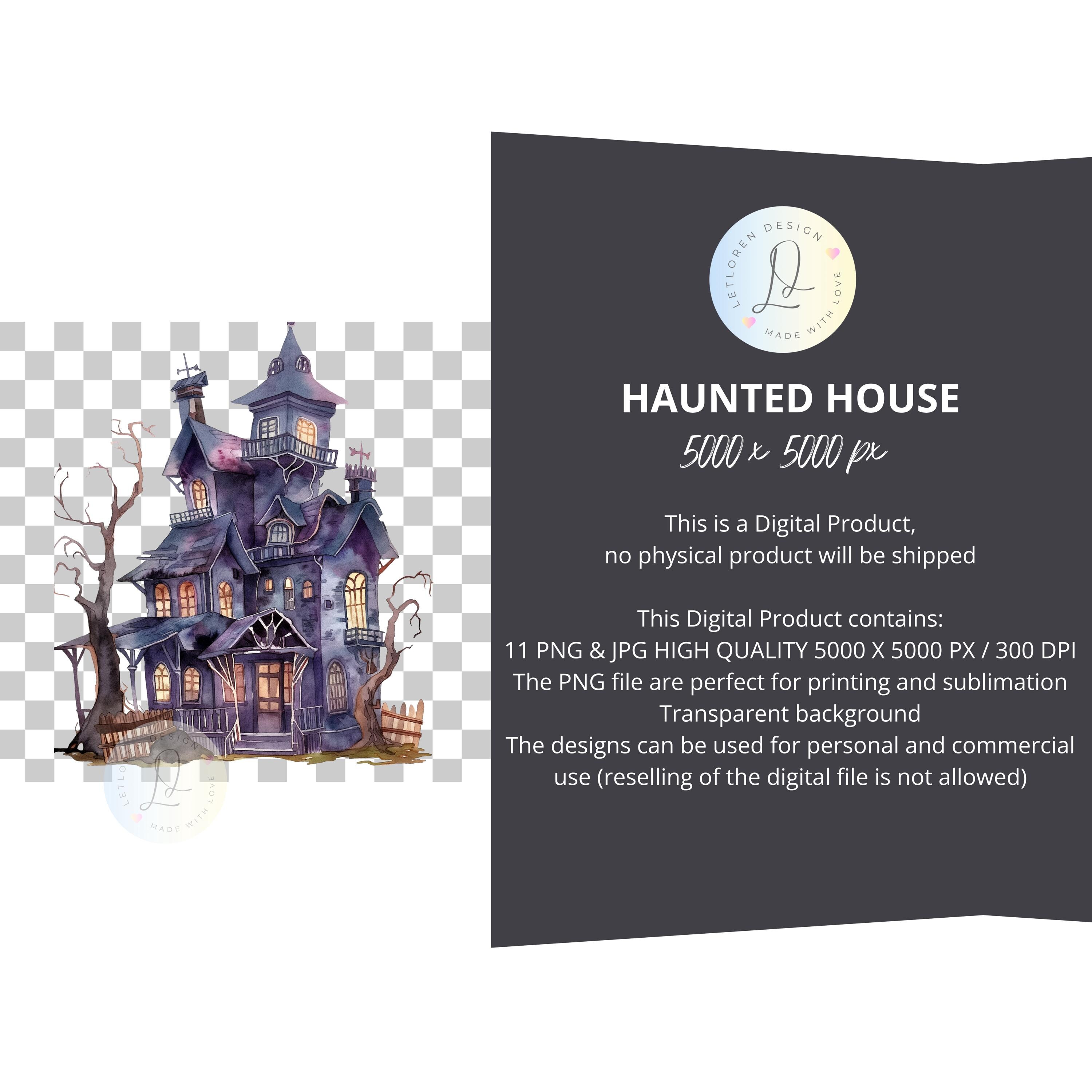 Haunted House Clipart Bundle | 11 Spooky Halloween Designs | Haunted ...