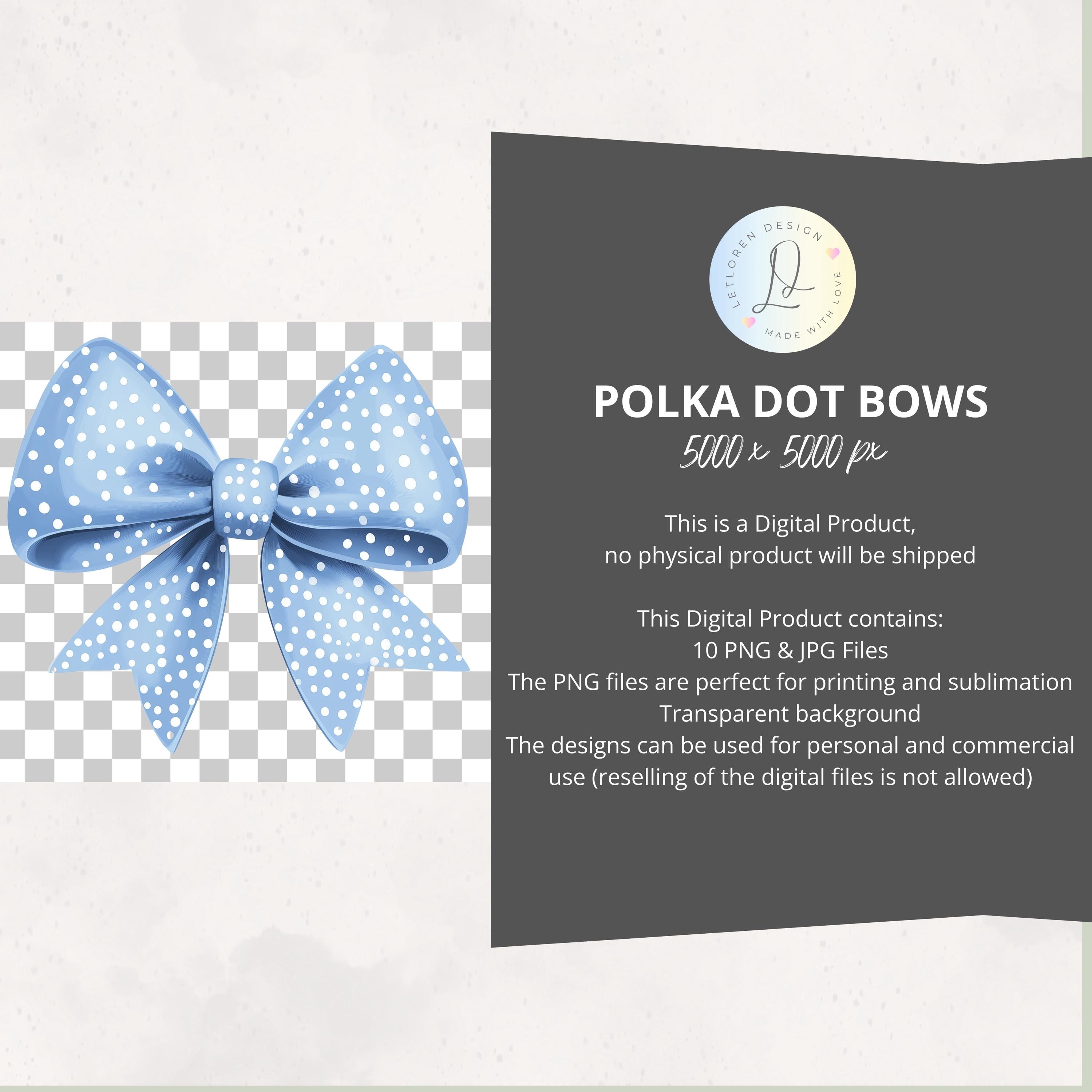 Cute Blue Polka Dot Bows Clipart - Blue Lace Bow Designs, Printable PNG ...