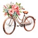 Floral Bicycles Clipart Set, 12 Vintage Bikes With Flowers Png, Wedding ...