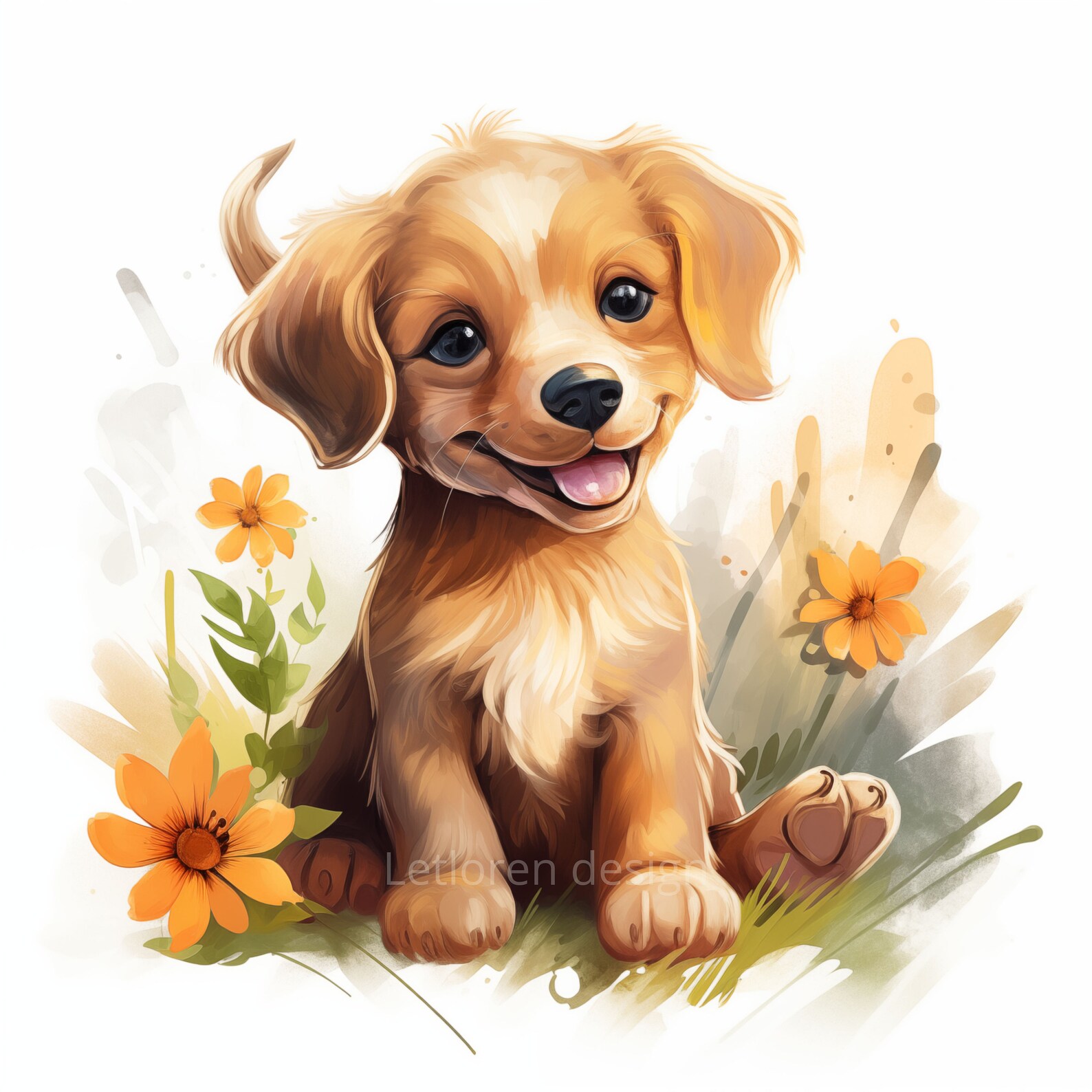 Dog Clipart Bundle, Watercolor Clipart Dog, Cute Dog, Dog Watercolor ...