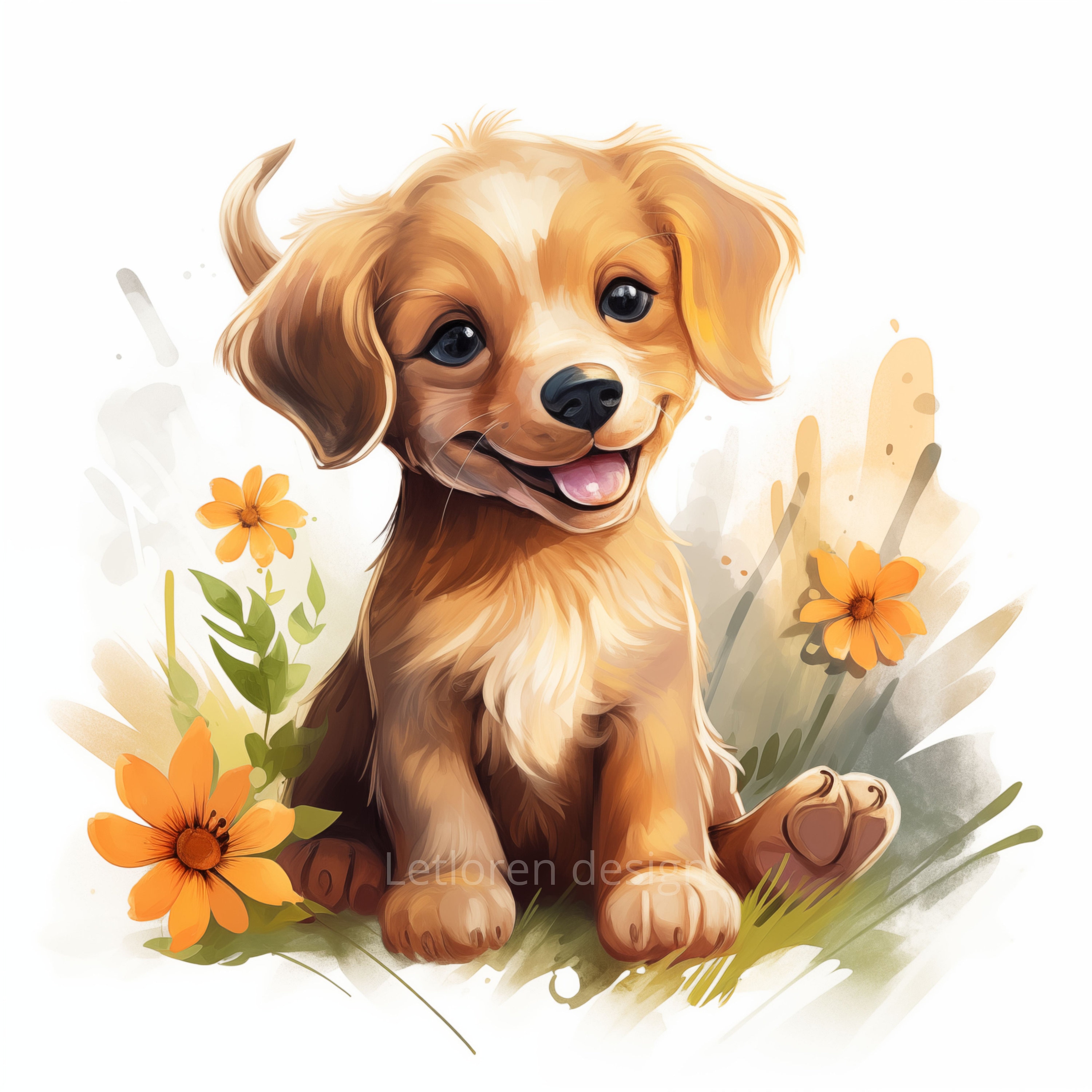 Dog Clipart Bundle, Watercolor Clipart Dog, Cute Dog, Dog Watercolor ...