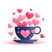 Cute Valentine Coffee Watercolor Clipart, Valentine's Day Graphics ...